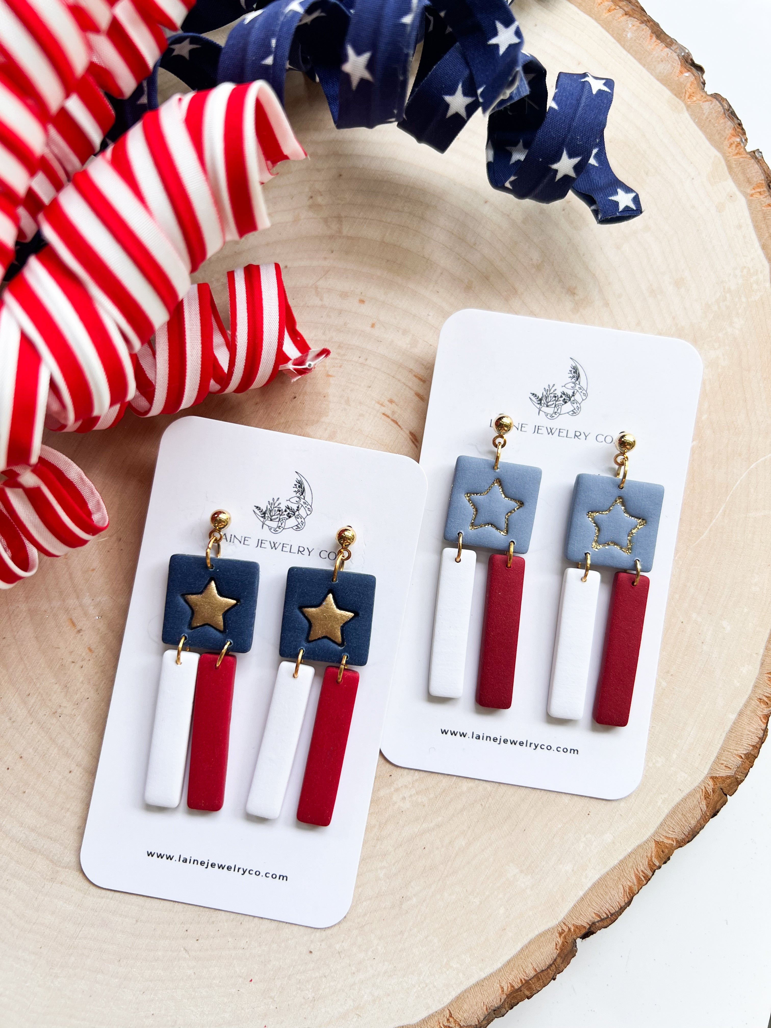 USA Star Stacked Dangles – lainejewelryco